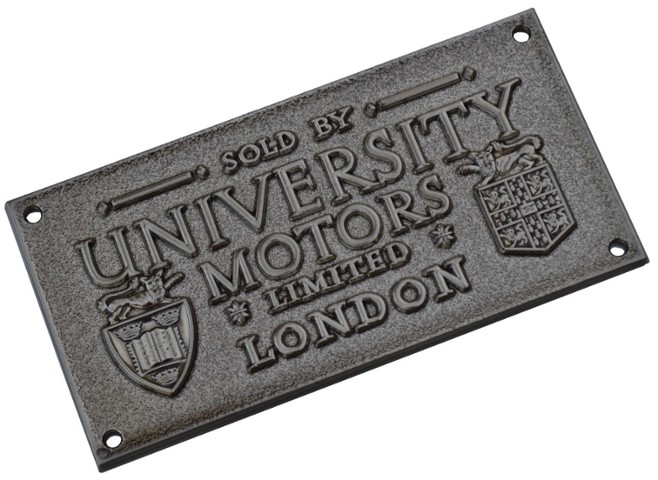 UNIVERSITY MOTORS PLAQUE