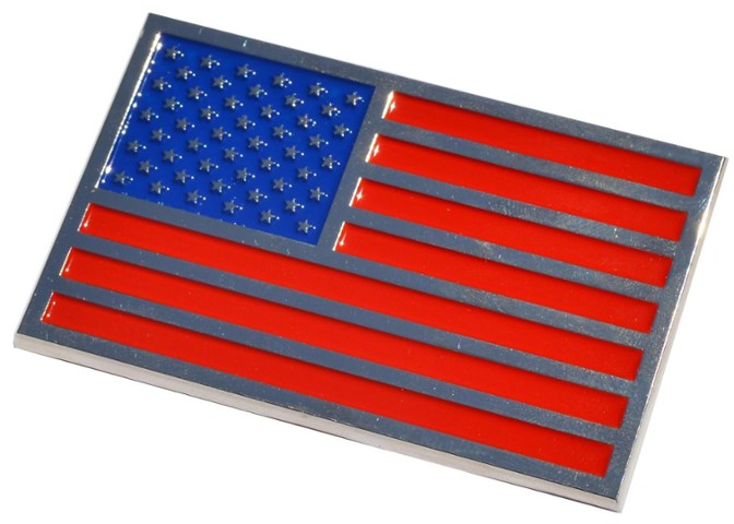 AMERICAN FLAG METAL BODY BADGE
